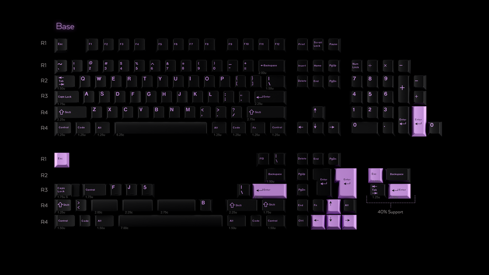 GMK Lilac on Black – Basekeys